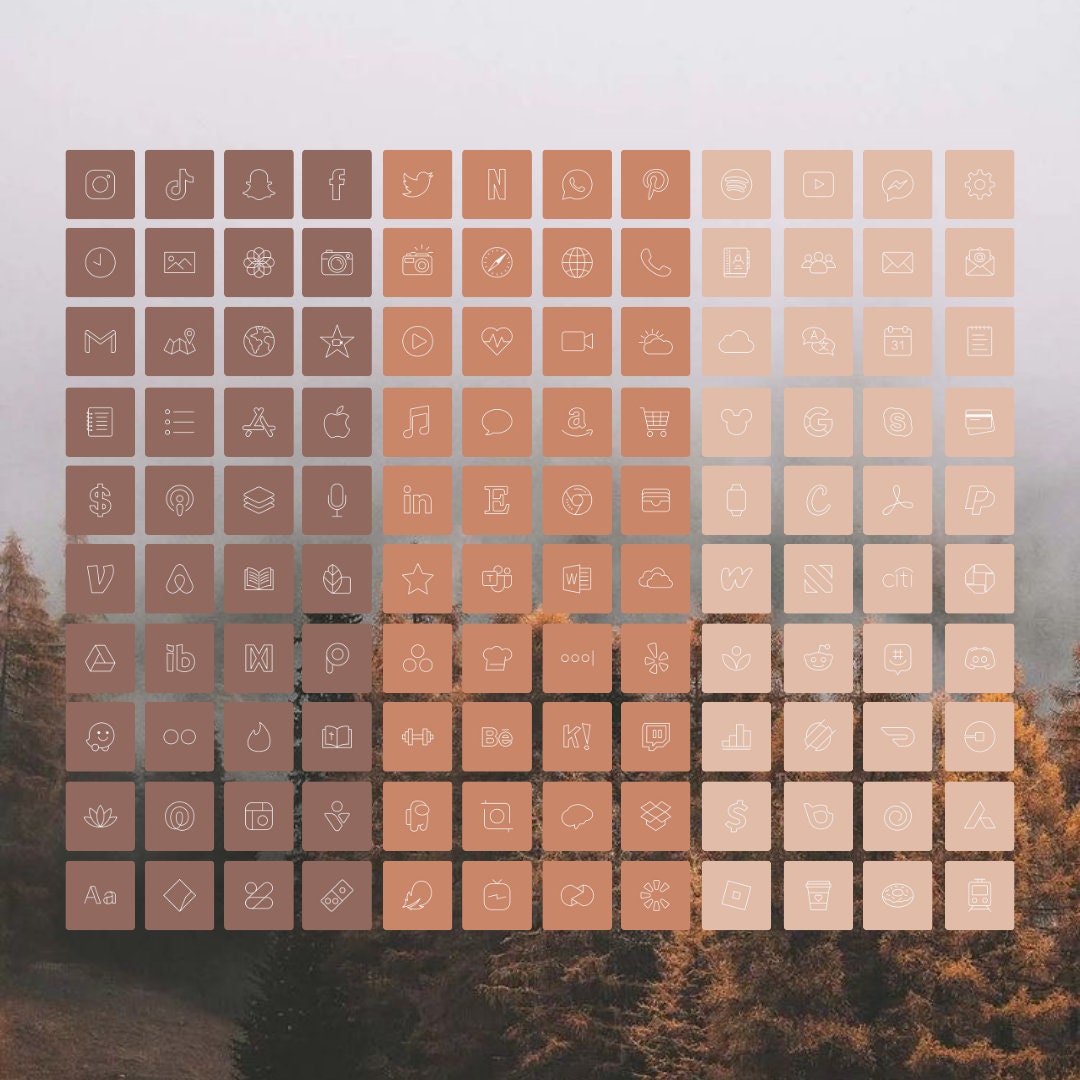 2000 Minimalistic Fall Ios App Icon Pack Ios 15 Aesthetic | Etsy