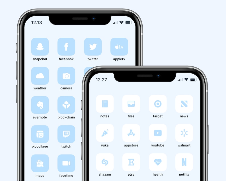 4000 Pastel Blue IOS 14 / 15 App Icons Pack Blue & White - Etsy