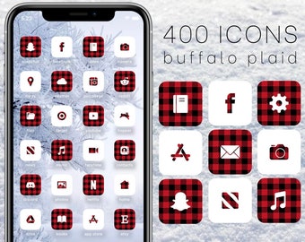 Christmas Plaid App Icons - Etsy