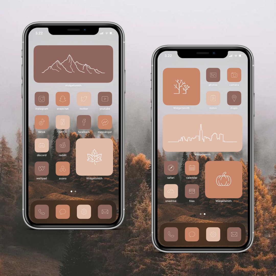 2000+ Minimalistic Fall Ios App Icon Pack | Ios 15 | Aesthetic | iPhone ...