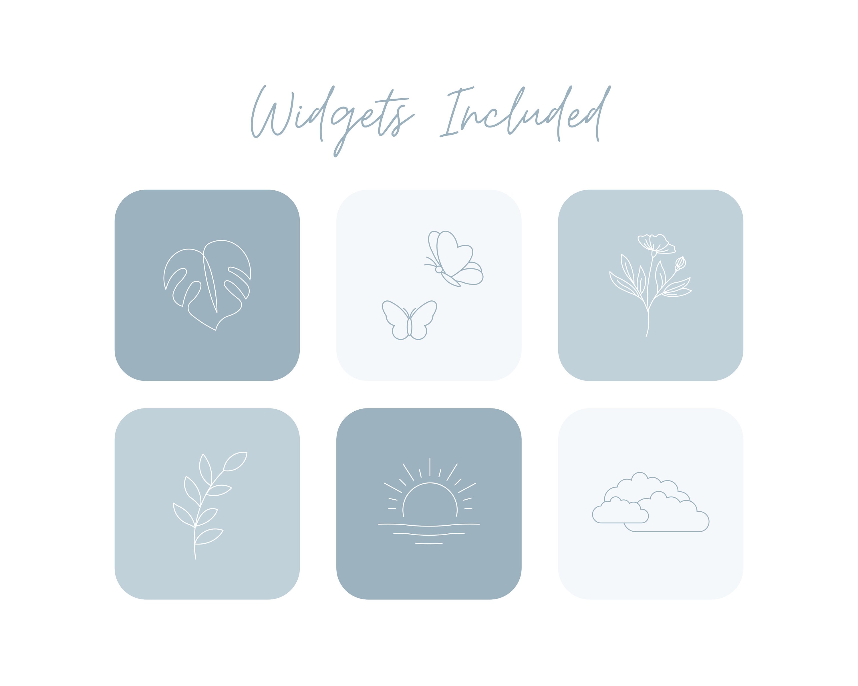 Ios 16 Ice Blue Aesthetic App Icons Winter Boho Iphone - Etsy