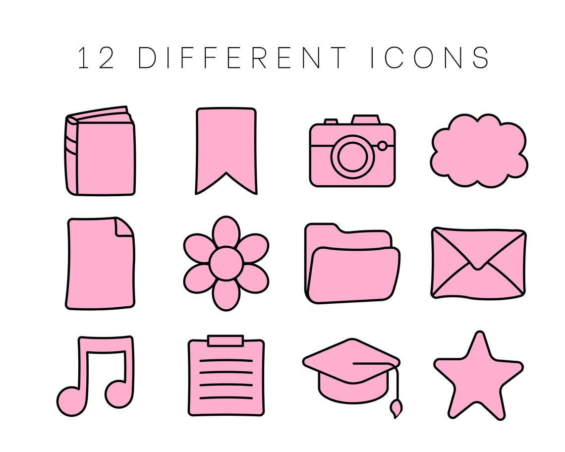 Cute Light Pink Desktop Folder Icons for MacBook and Windows ...
