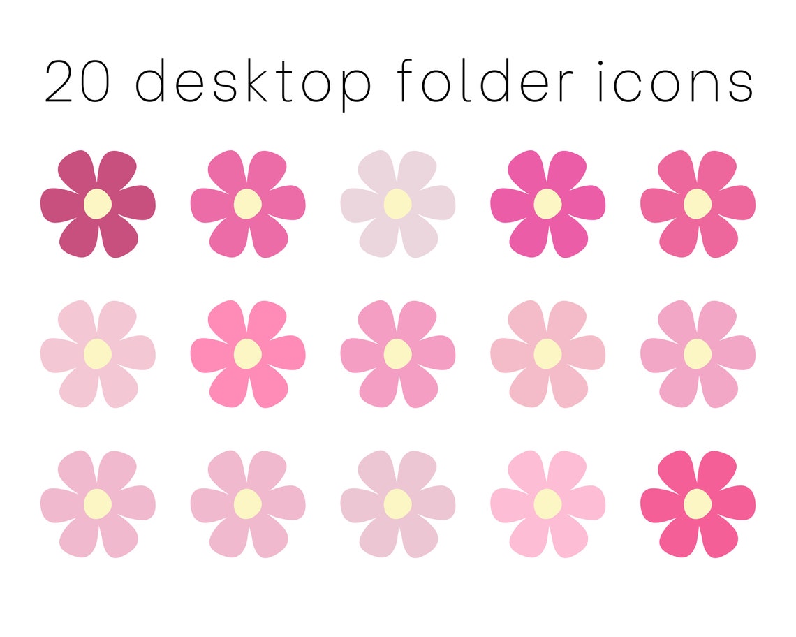 Pink Floral Desktop Folder Icons Aesthetic Organizing Icons - Etsy