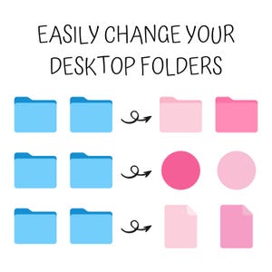 Pink Desktop Folder Icons for Macbook, Computer Desktop Icons, Pink Mac ...