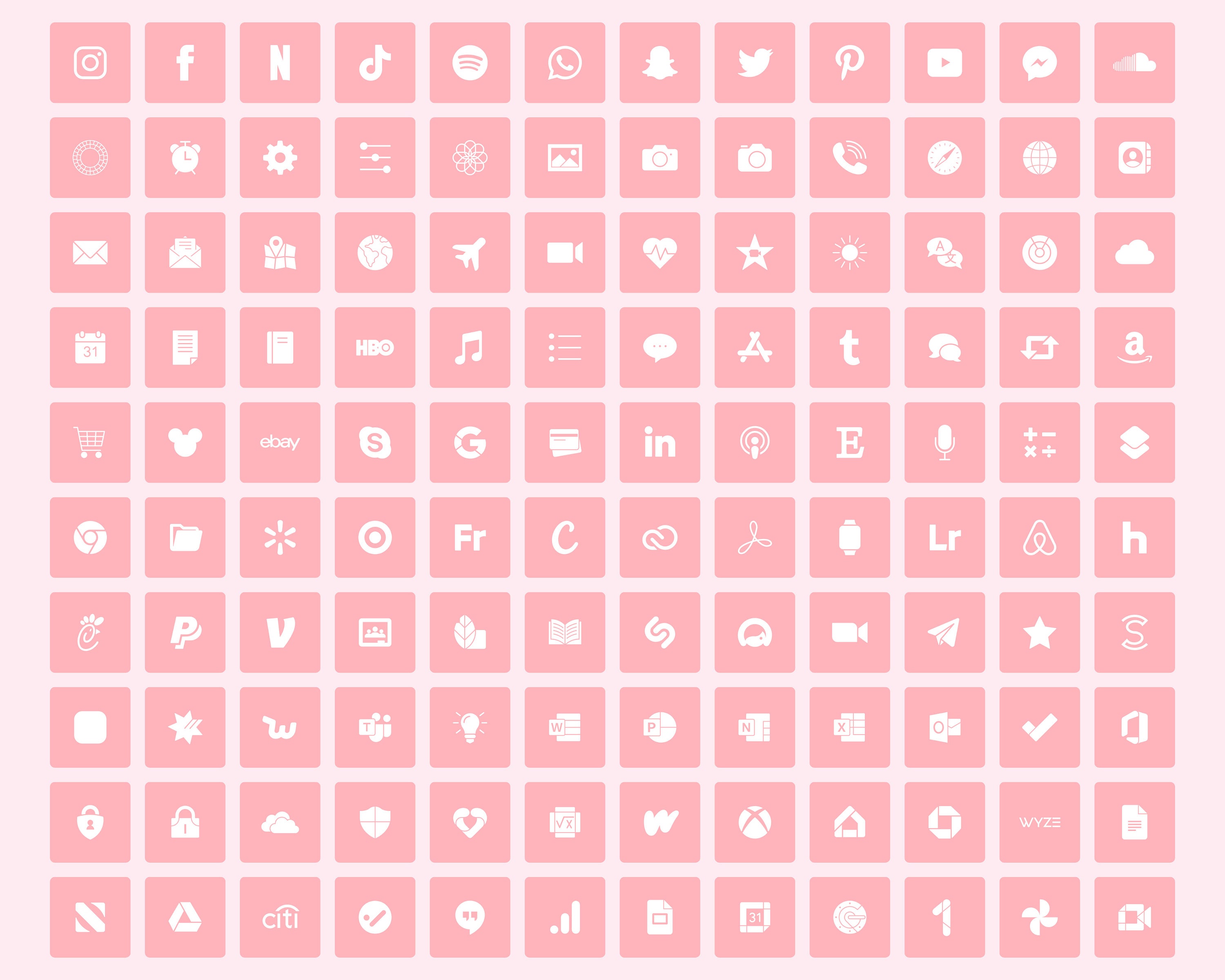 4000 Pastel Pink IOS 14 / 15 App Icons Pack Blush Pink & - Etsy