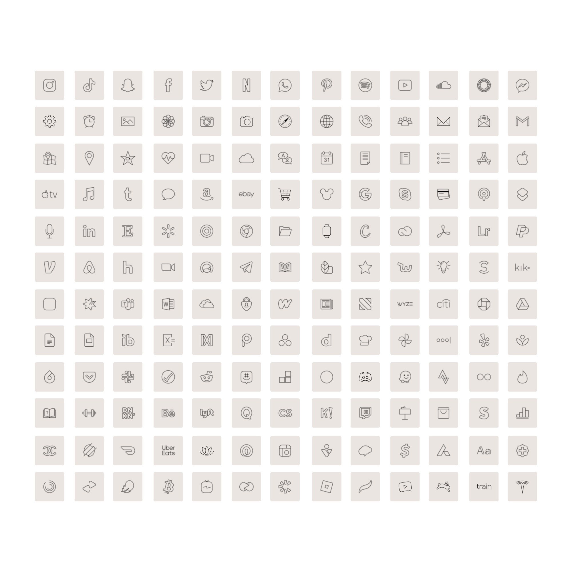 1000 Minimalistic Beige & Black Ios App Icon Pack Neutral - Etsy