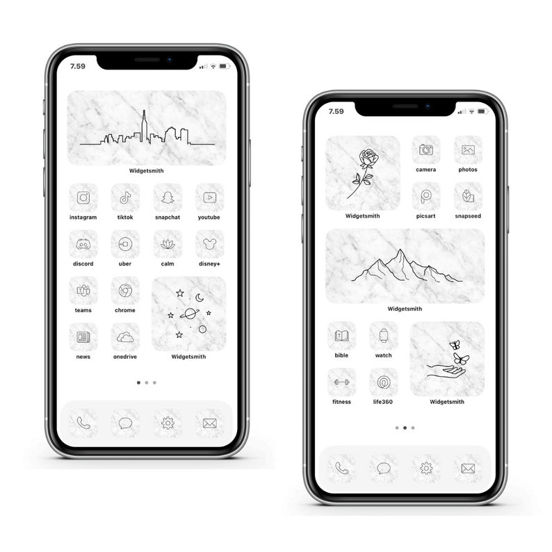400+ Minimalistic Marble Ios App Icon Pack | Minimal | Ios 14 ...
