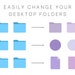 Purple Desktop Folder Icons for MacBook and Windows, Personalized ...