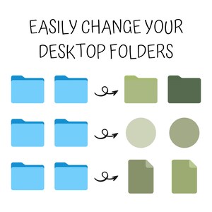 Green Desktop Folder Icons for Macbook, Computer Desktop Icons, Mac ...