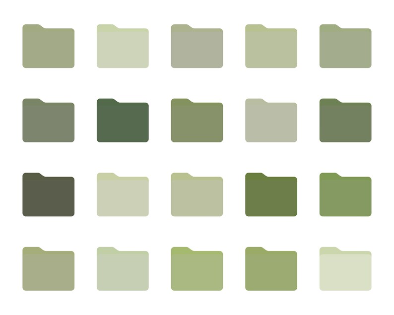 Green Desktop Folder Icons Aesthetic Organizing Icons - Etsy