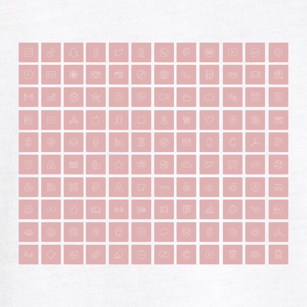 900 Minimalistic Rose Ios App Icon Pack Ios 14 Aesthetic | Etsy