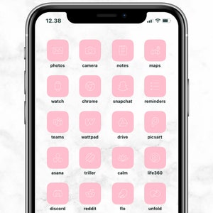 900+ Minimalistic Pink Ios App Icon Pack | Ios 14 | Aesthetic | iPhone ...