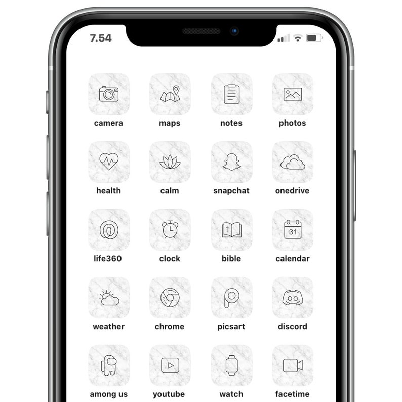 400+ Minimalistic Marble Ios App Icon Pack | Minimal | Ios 14 | Aesthetic | iPhone | Widget ...