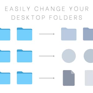Blue Desktop Folder Icons for MacBook and Windows, Organize Files With ...