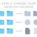 Blue Desktop Folder Icons for MacBook and Windows, Organize Files With ...