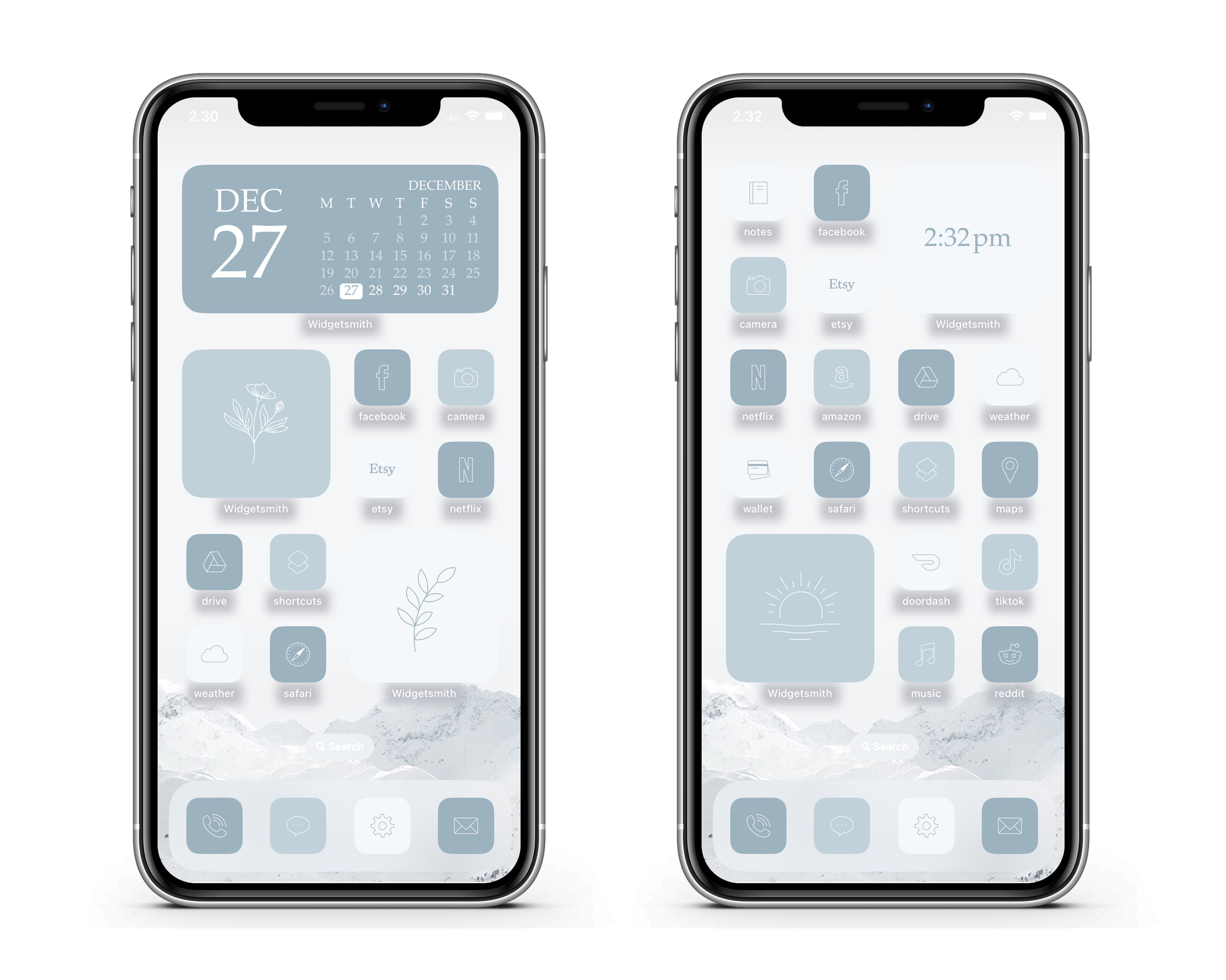 Ios 16 Ice Blue Aesthetic App Icons Winter Boho Iphone - Etsy