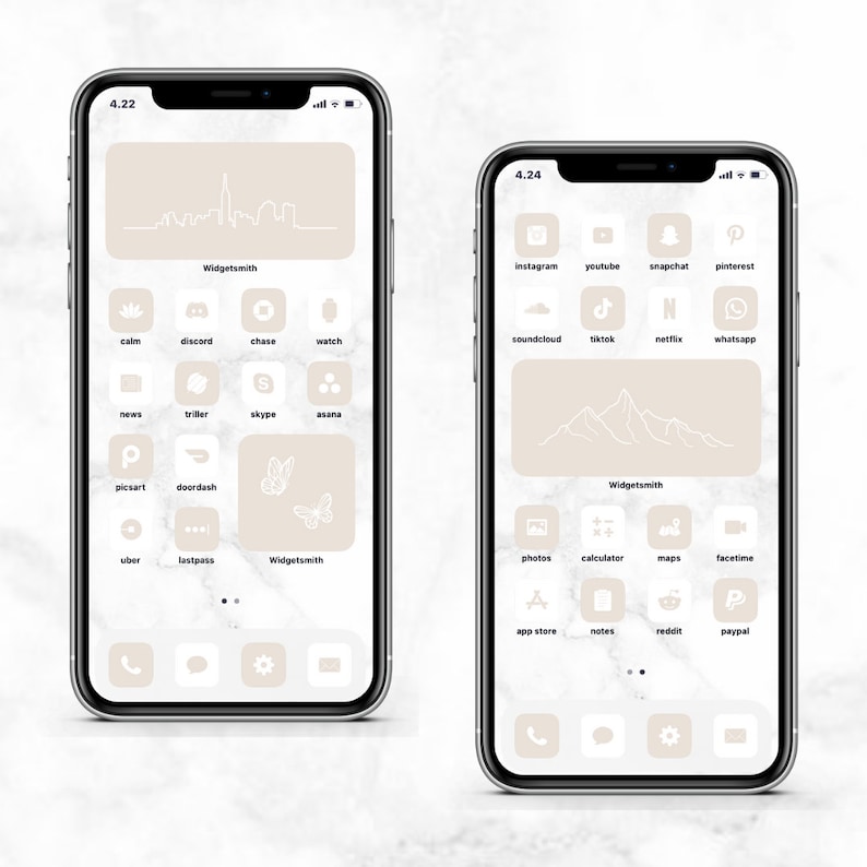 1000 Cream Beige Ios App Icon Pack Minimalistic Neutral | Etsy