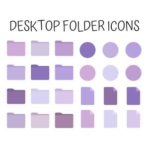 Purple Desktop Folder Icons for Macbook, Computer Desktop Icons, Mac ...