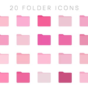 Pink Desktop Folder Icons for MacBook and Windows, Personalized ...