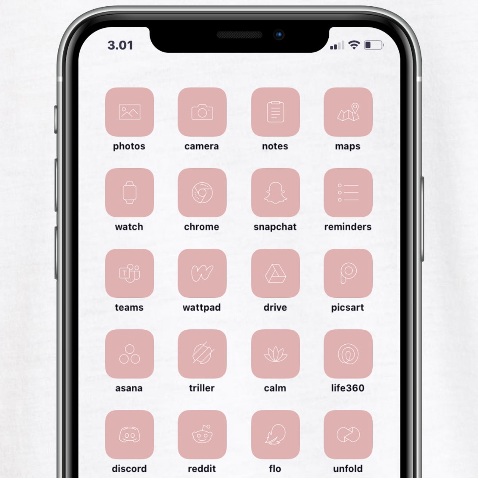 900 Minimalistic Rose Ios App Icon Pack Ios 14 Aesthetic | Etsy