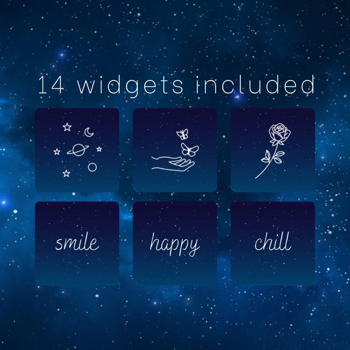 900 Minimalistic Blue Space Ios App Icon Pack Minimal - Etsy