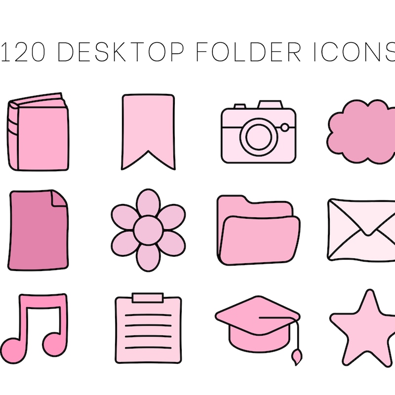 Kawaii Desktop Icon Set - Etsy