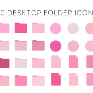 Pink Desktop Folder Icons for MacBook and Windows, Personalized ...
