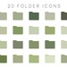 Green Desktop Folder Icons for MacBook and Windows, Vibrant Icon Pack ...