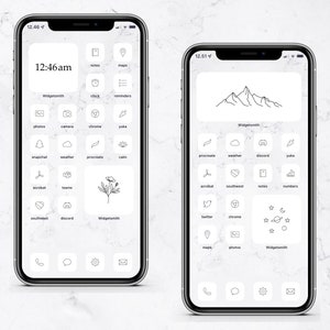 2000+ Minimalistic White & Black Ios 14 / 15 App Icons, Social Media ...