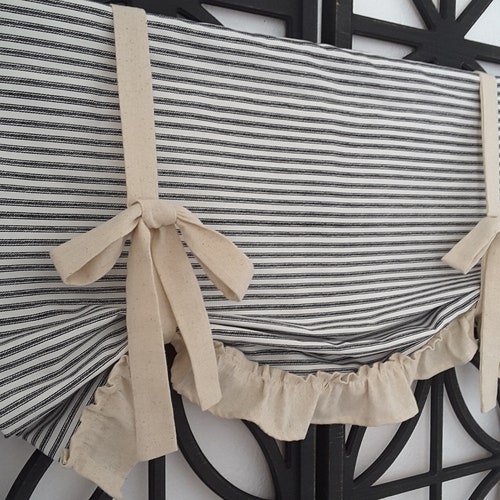 Ticking Valance Farmhouse Curtain - Etsy