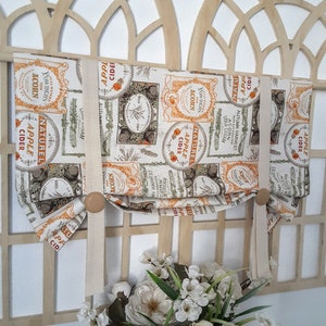 Harvest Cider Farmhouse and Natural Tie up Valance, Farmhouse Fall ...