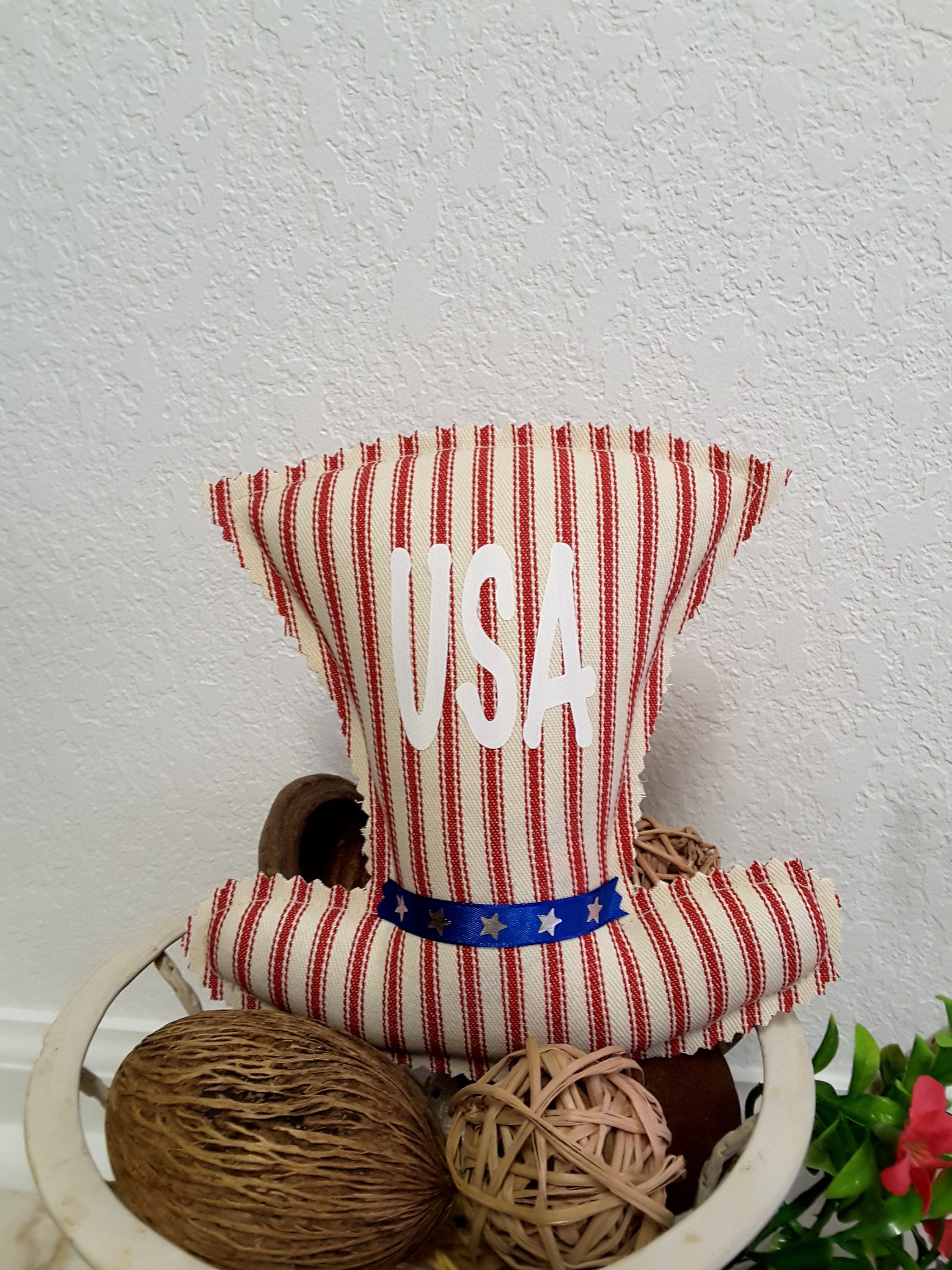 Uncle Sam Hat Mini Pillow Tiered tray Patriotic Decor Uncle | Etsy
