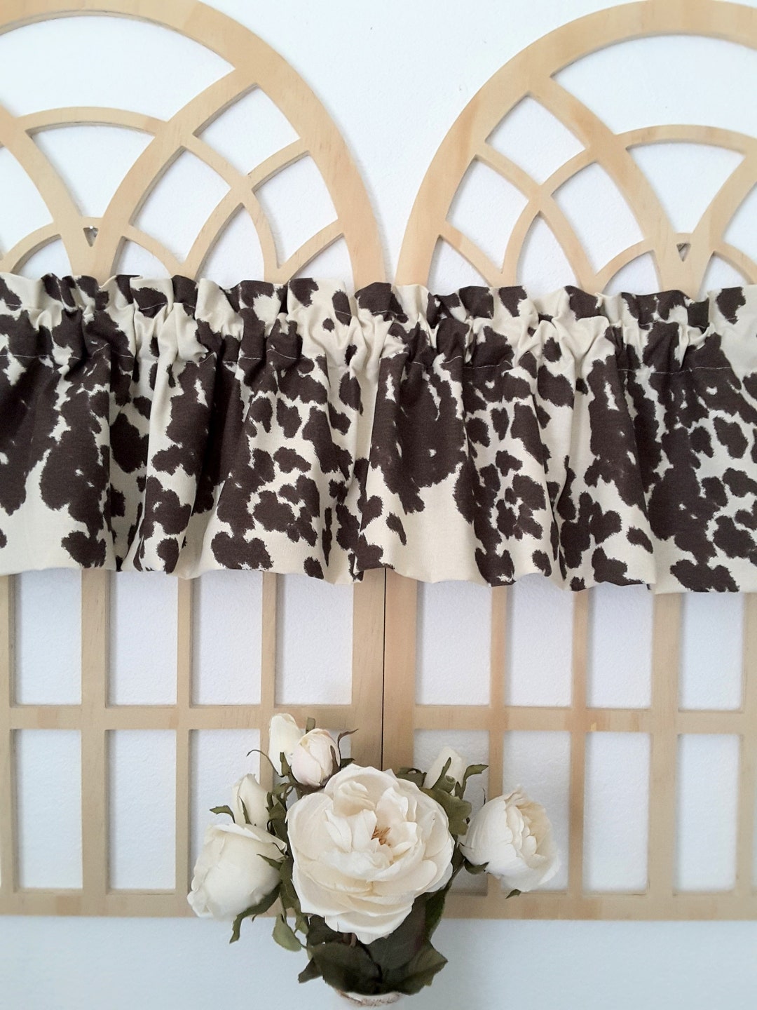 Cow Print Valance, Ruffle Valance, Country Valance, Vintage Valance ...