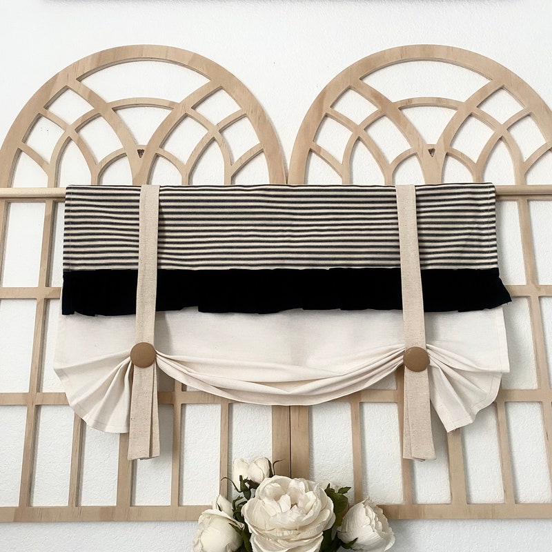 Ticking Tie up Valance - Etsy