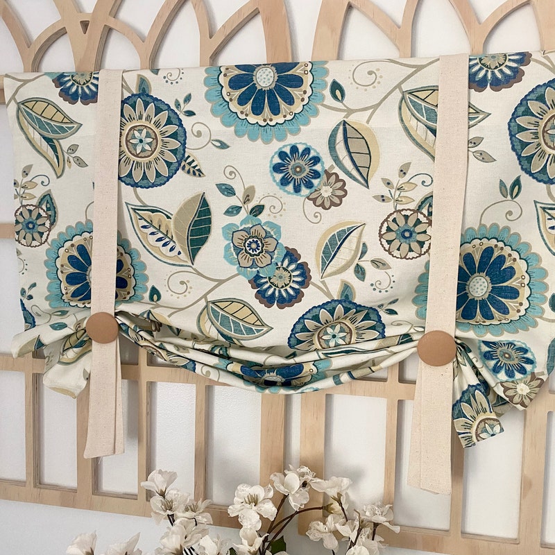 Blue Floral Valance - Etsy
