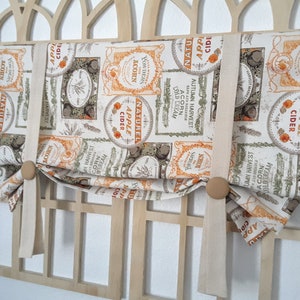 Harvest Cider Farmhouse and Natural Tie up Valance, Farmhouse Fall ...