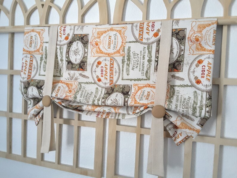 Harvest Cider Farmhouse and Natural Tie up Valance Farmhouse - Etsy