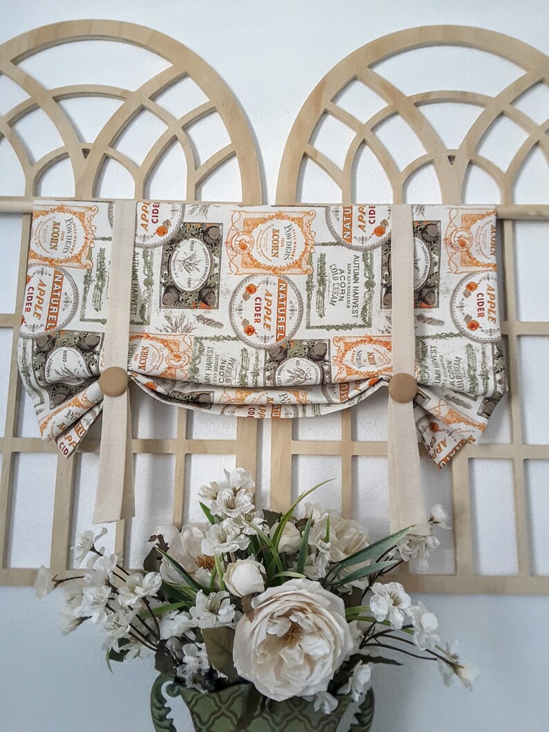 Harvest Cider Farmhouse and Natural Tie up Valance Farmhouse - Etsy