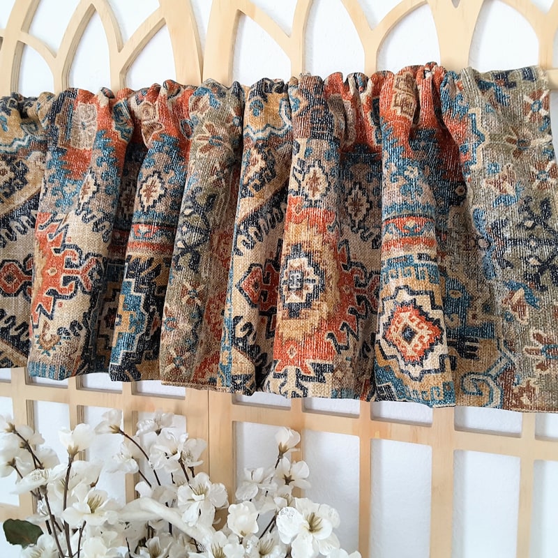 Rustic Farmhouse Blue Valance - Etsy