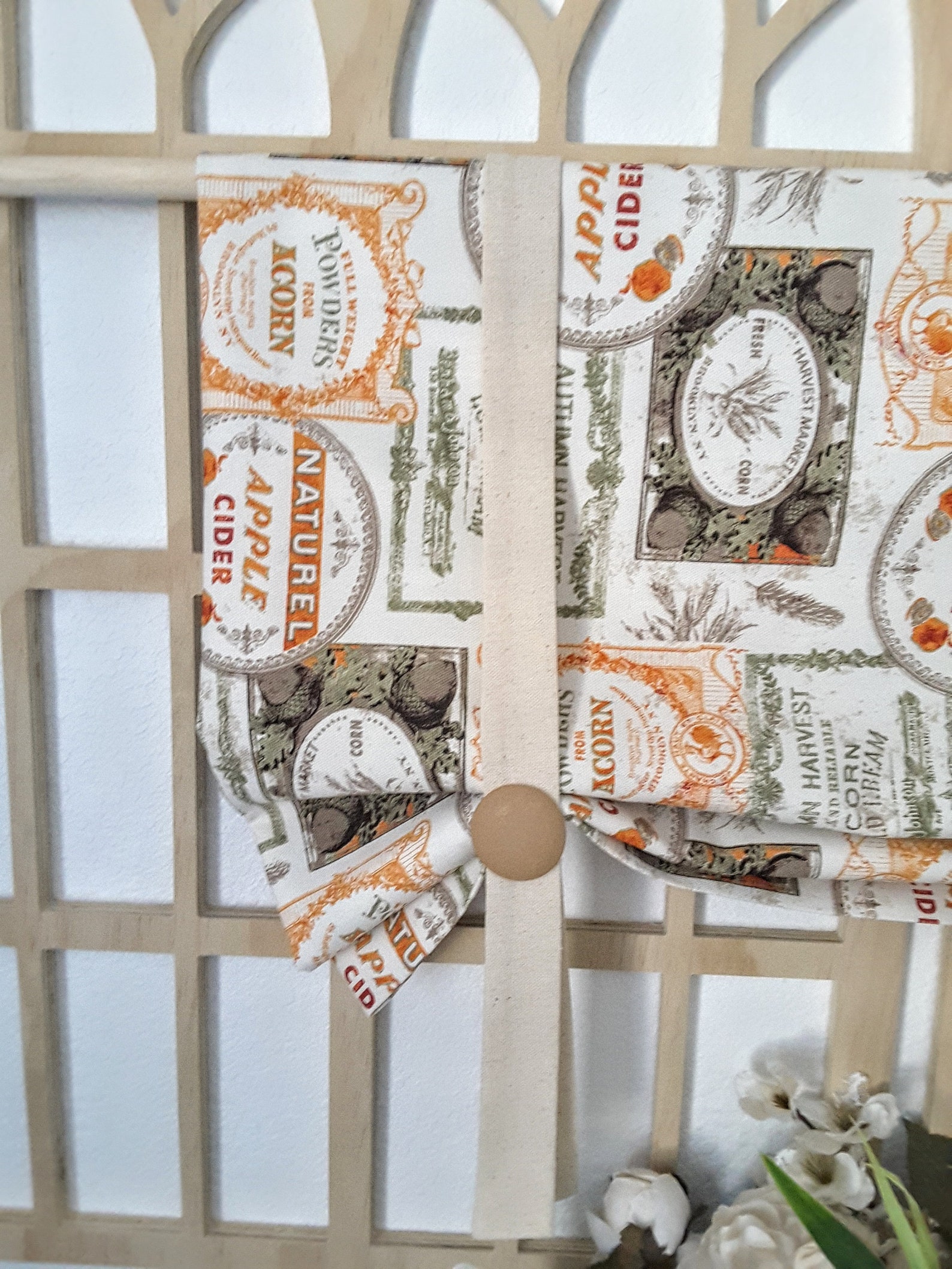 Harvest Cider Farmhouse and Natural Tie up Valance Farmhouse - Etsy