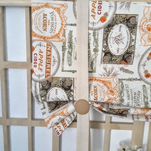 Harvest Cider Farmhouse and Natural Tie up Valance, Farmhouse Fall ...
