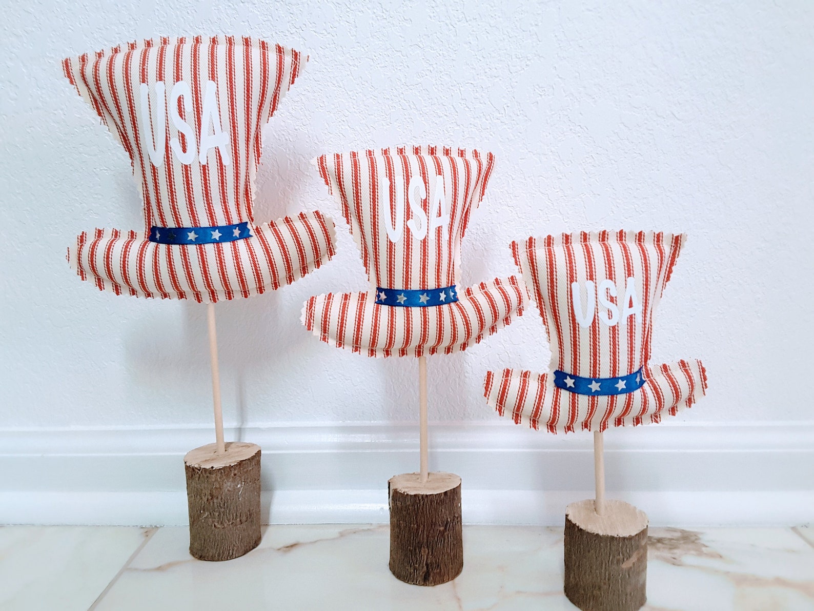 Uncle Sam Hat Wooden Stand Tiered Tray Patriotic Decor Uncle | Etsy