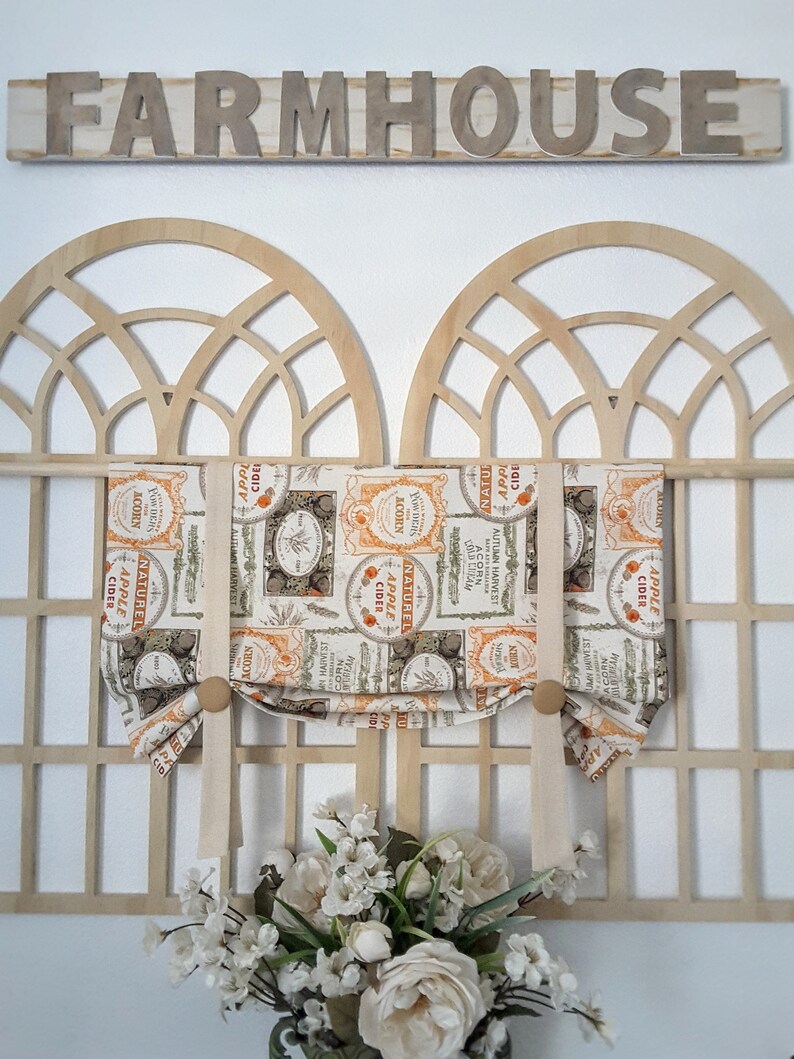 Harvest Cider Farmhouse and Natural Tie up Valance Farmhouse - Etsy