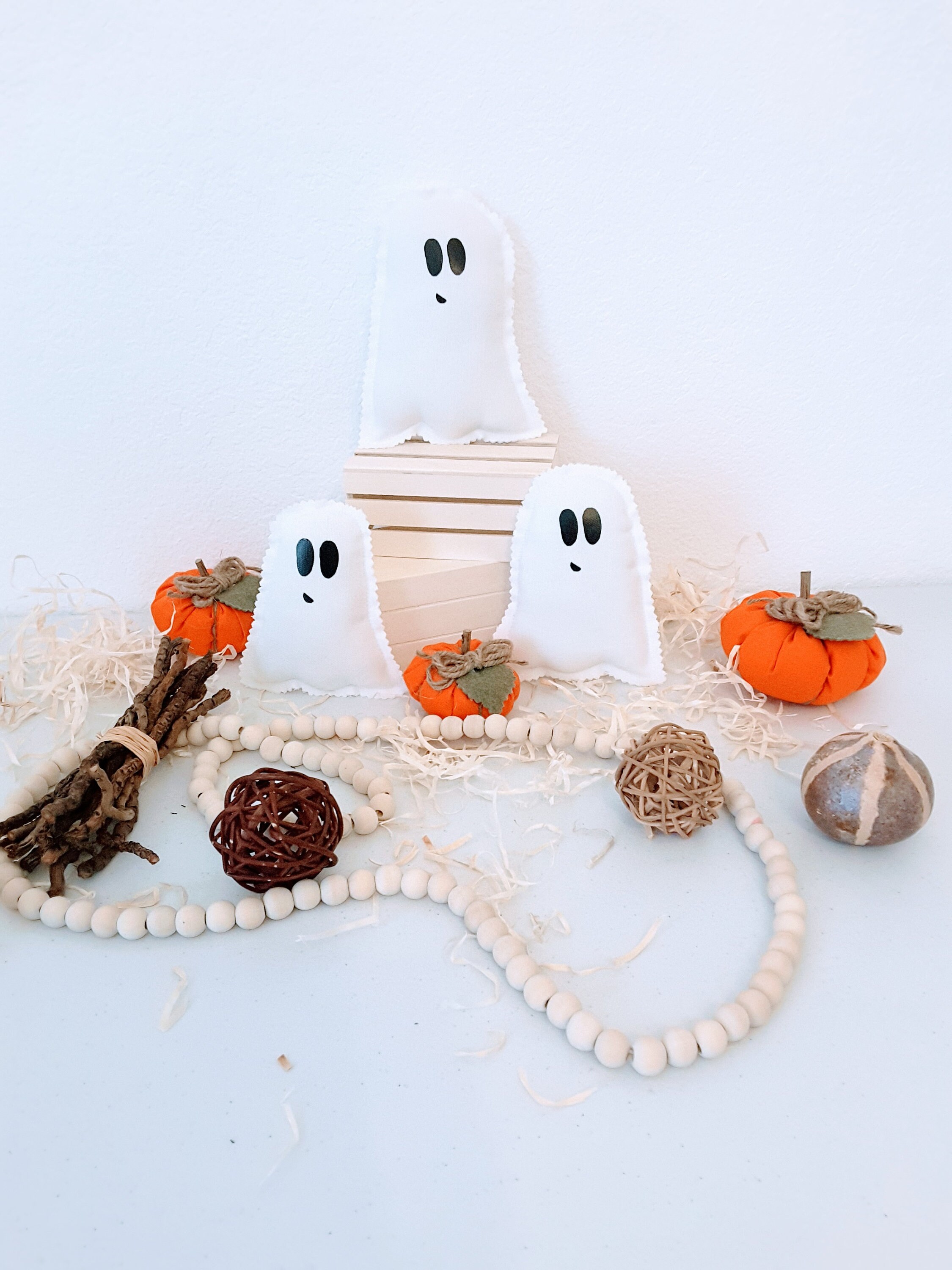 Mini Ghost Pillows Halloween Mini Ghosts Wood Stand Ghosts | Etsy