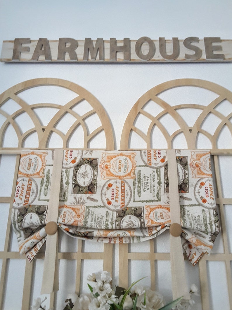 Harvest Cider Farmhouse and Natural Tie up Valance Farmhouse - Etsy