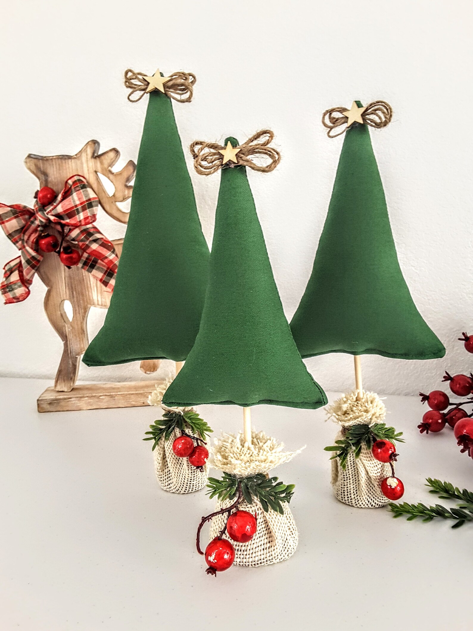 Green Rustic Farmhouse Fabric Christmas Trees Fabric - Etsy