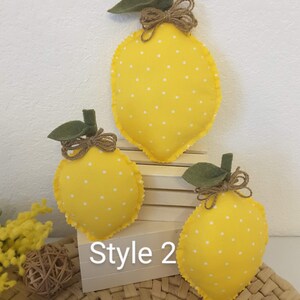 Set of 3 Farmhouse Mini Yellow Lemons, Mini Fabric Lemons, Yellow ...