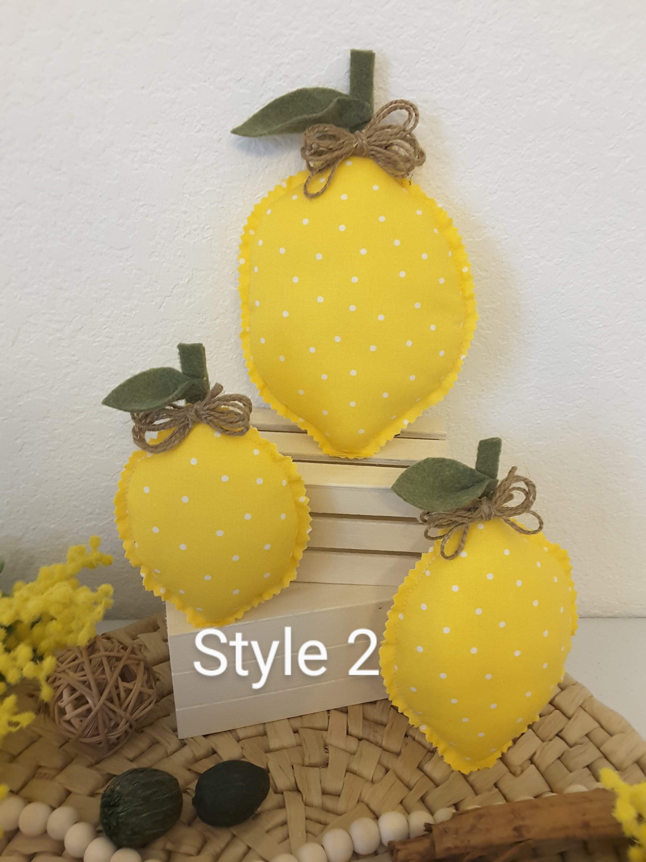 Set of 3 Farmhouse Mini Yellow Lemons Mini Fabric Lemons - Etsy