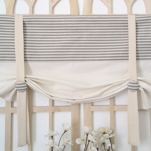 Ticking Valance Farmhouse Curtain - Etsy