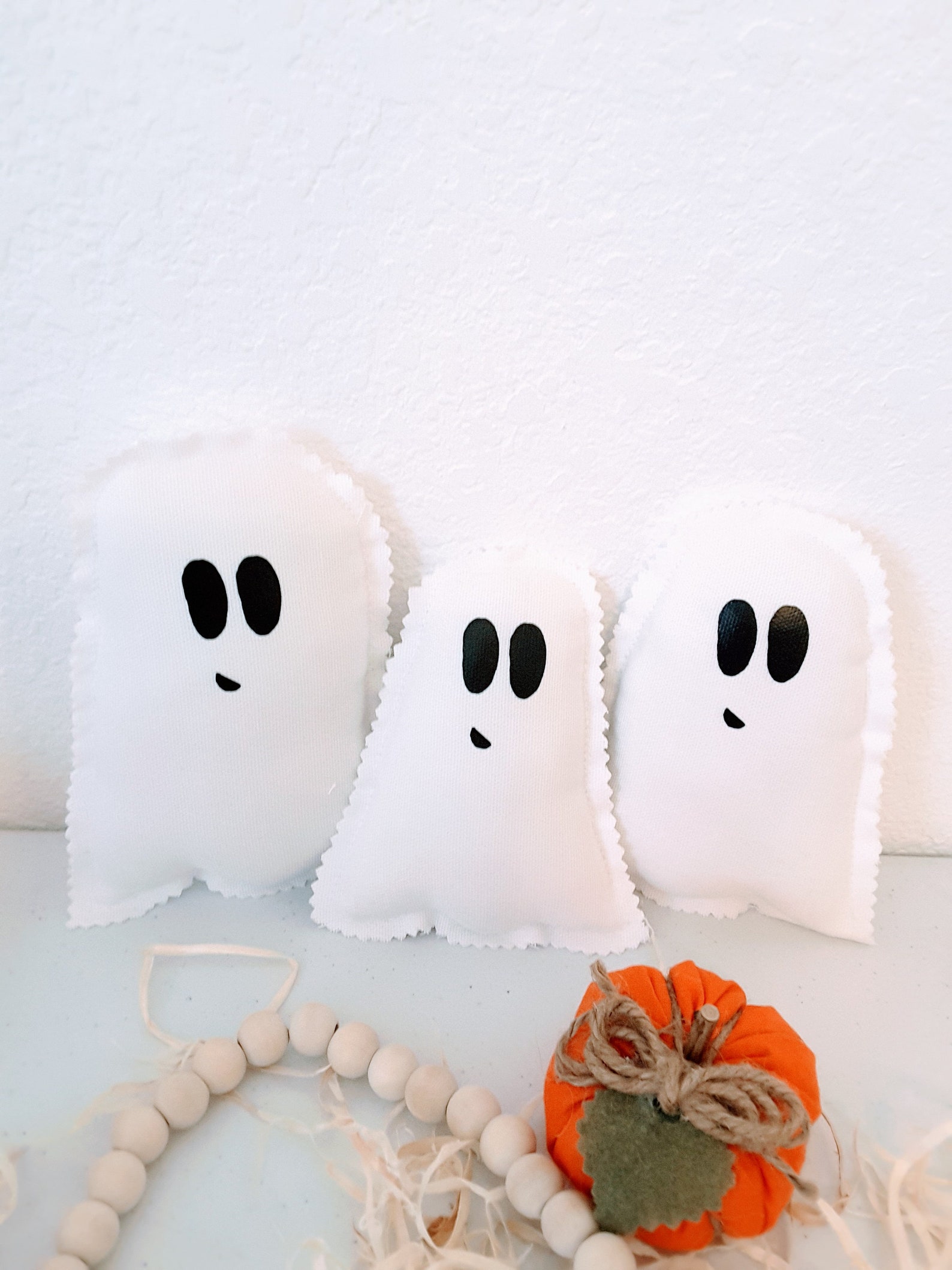 Mini Ghost Pillows Halloween Mini Ghosts Wood Stand Ghosts | Etsy